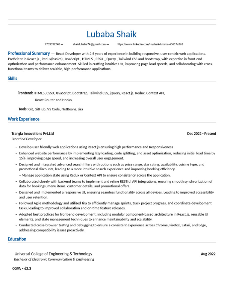 Srikanth Gandra Ui Developer Resume | PDF | J Query | Bootstrap (Front ...