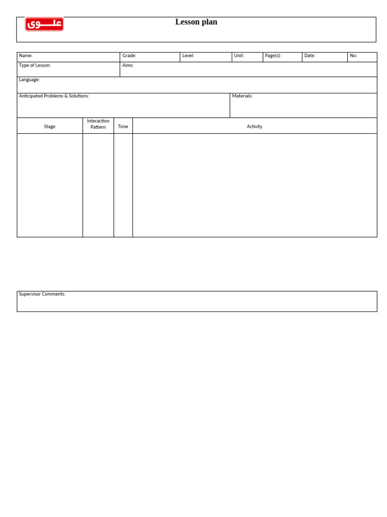 Lesson Plan Format | PDF