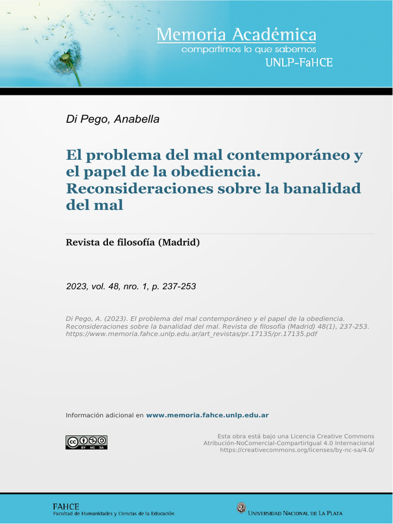PR 17135 | PDF | Hannah Arendt | Mal