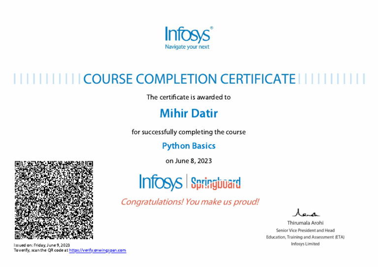 Mihir Datir: Python Basics | PDF