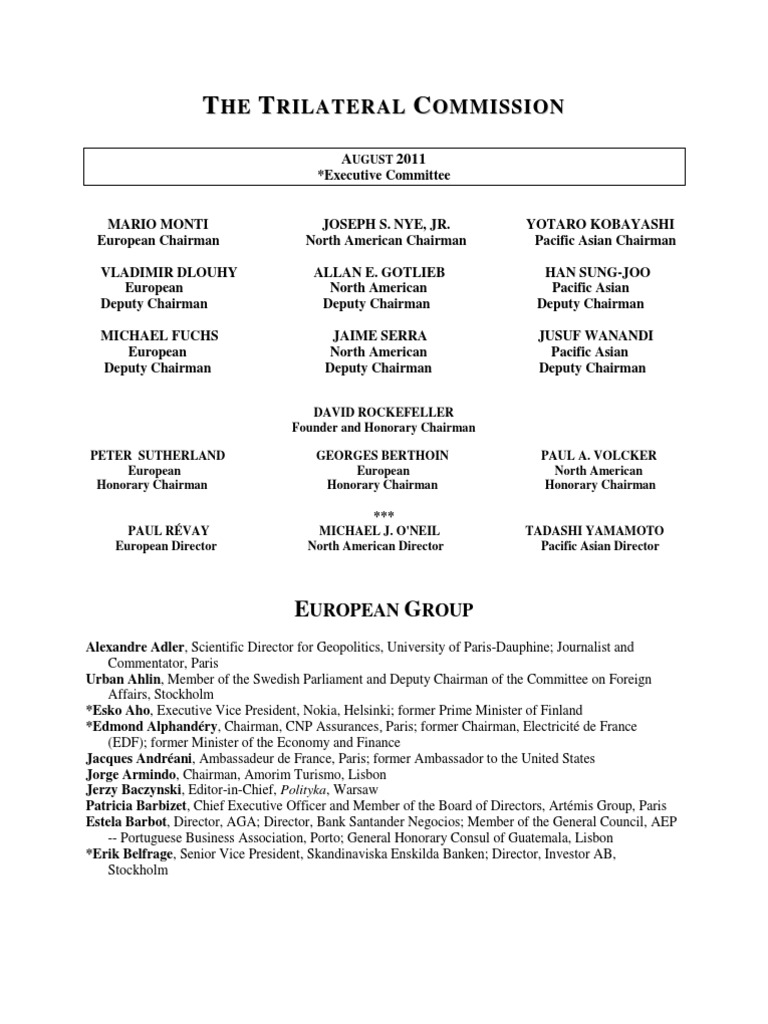 Trilateral Commission Membership Overview | PDF | Presidents Of The ...