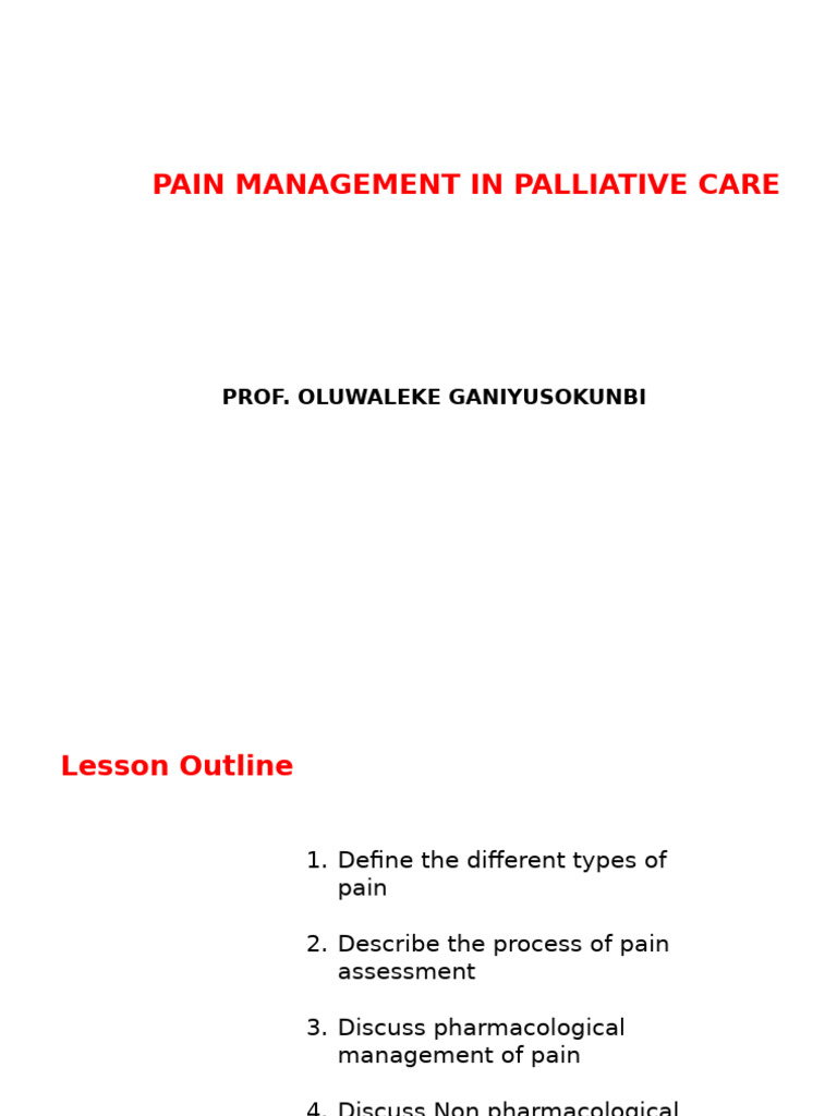 Pain Management in Palliative Care | PDF | Pain | Diseases And Disorders