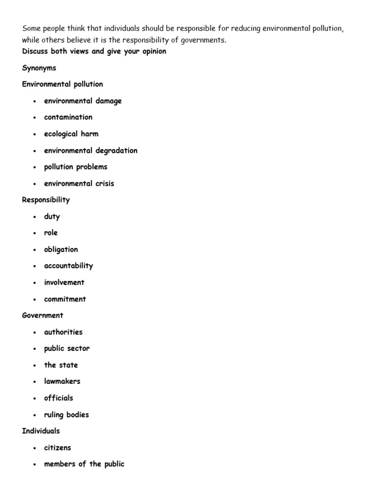 Responsibility for Environmental Pollution | PDF