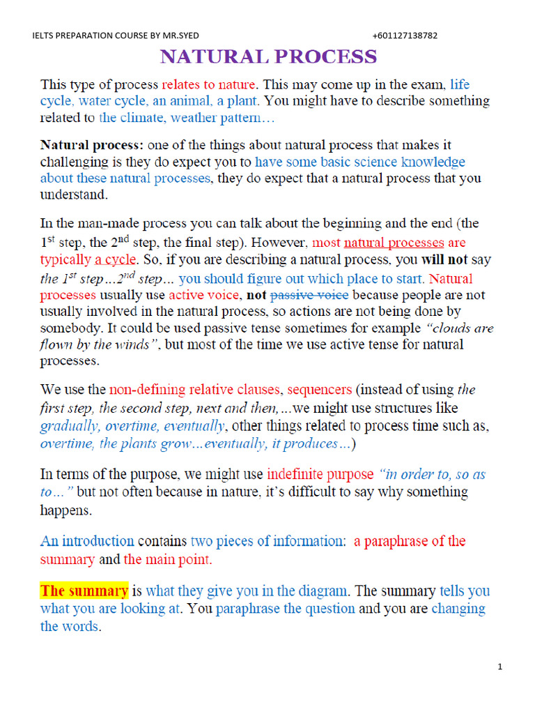 Language For Process Writing Task 1 - Natural Process | PDF