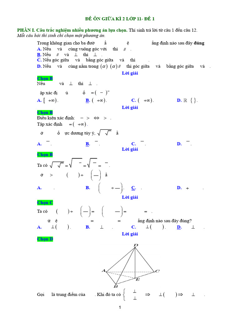 ĐỀ 1 ÔN GK2 LỚP 11 2025 CT | PDF