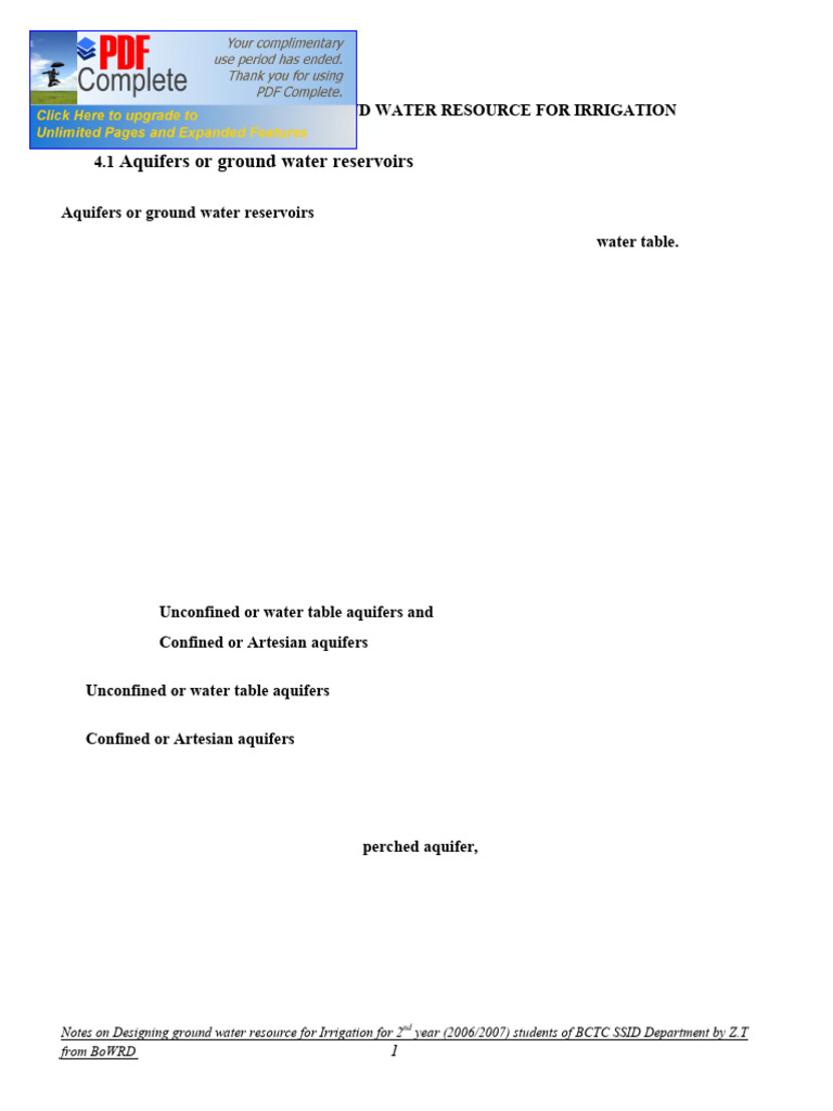 Ground Water Resource Design-1 | PDF | Aquifer | Groundwater