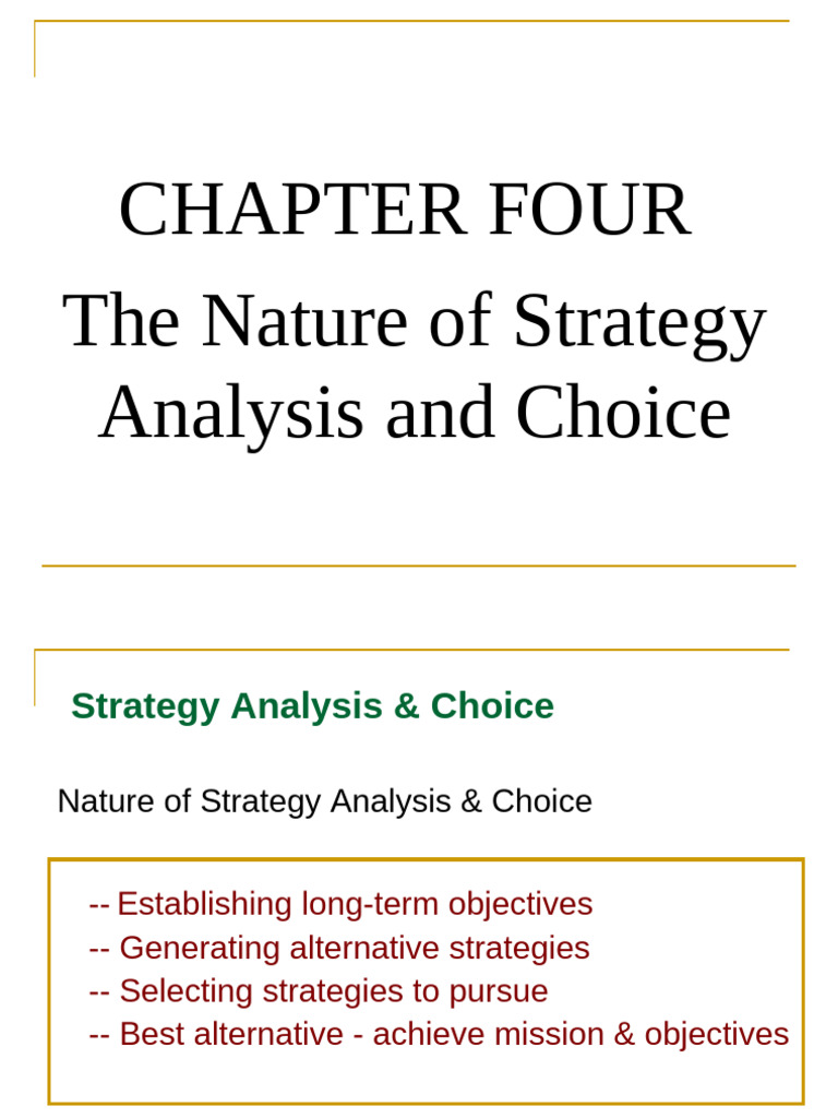 UNIT - 4 Strategy Analysis & Choice | PDF | Swot Analysis | Strategic Management