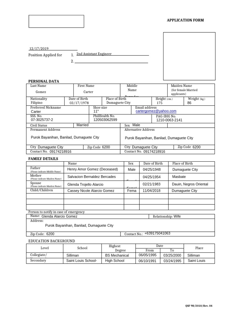 Application Form Bahia FINAL 3 | PDF | Oil Tanker | Shipping