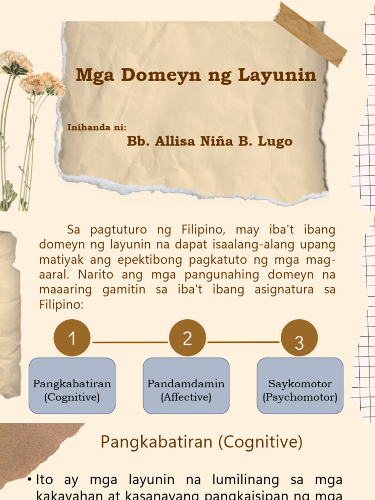 Mga Domeyn NG Layunin-Allisa Nina B. Lugo | PDF