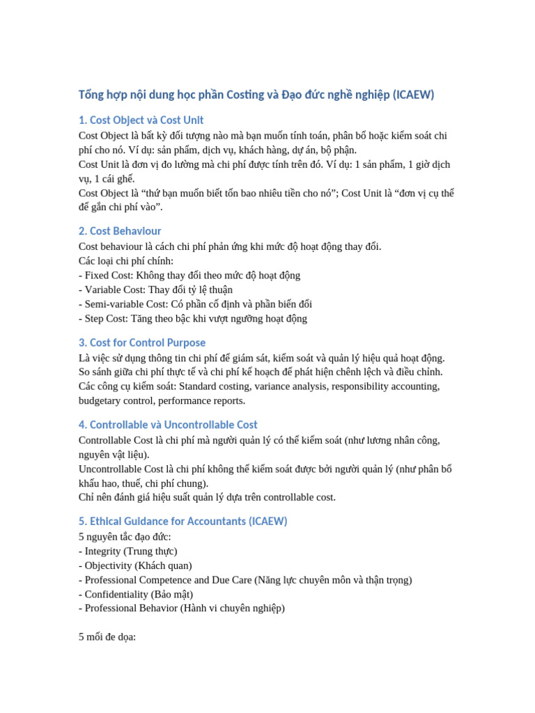 Tong Hop ICAEW Costing Ethics | PDF