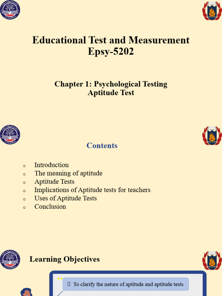 Understanding Aptitude Tests in Education | PDF | Learning | Intelligence