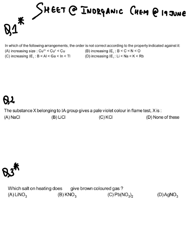 19 June Inorganic Sheet Unsolved | PDF