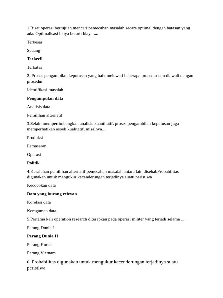 Latihan Soal Riset Operasi | PDF