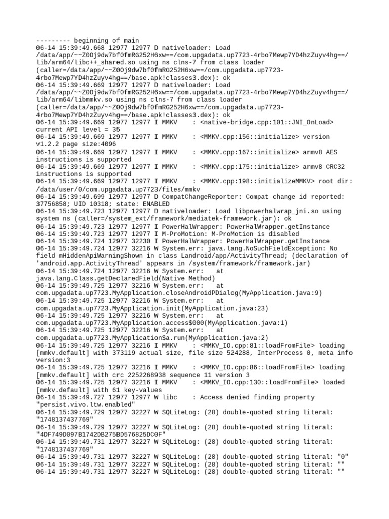 Com - Upgadata.up7723 Logcat | PDF | Computer Engineering | Computer Science