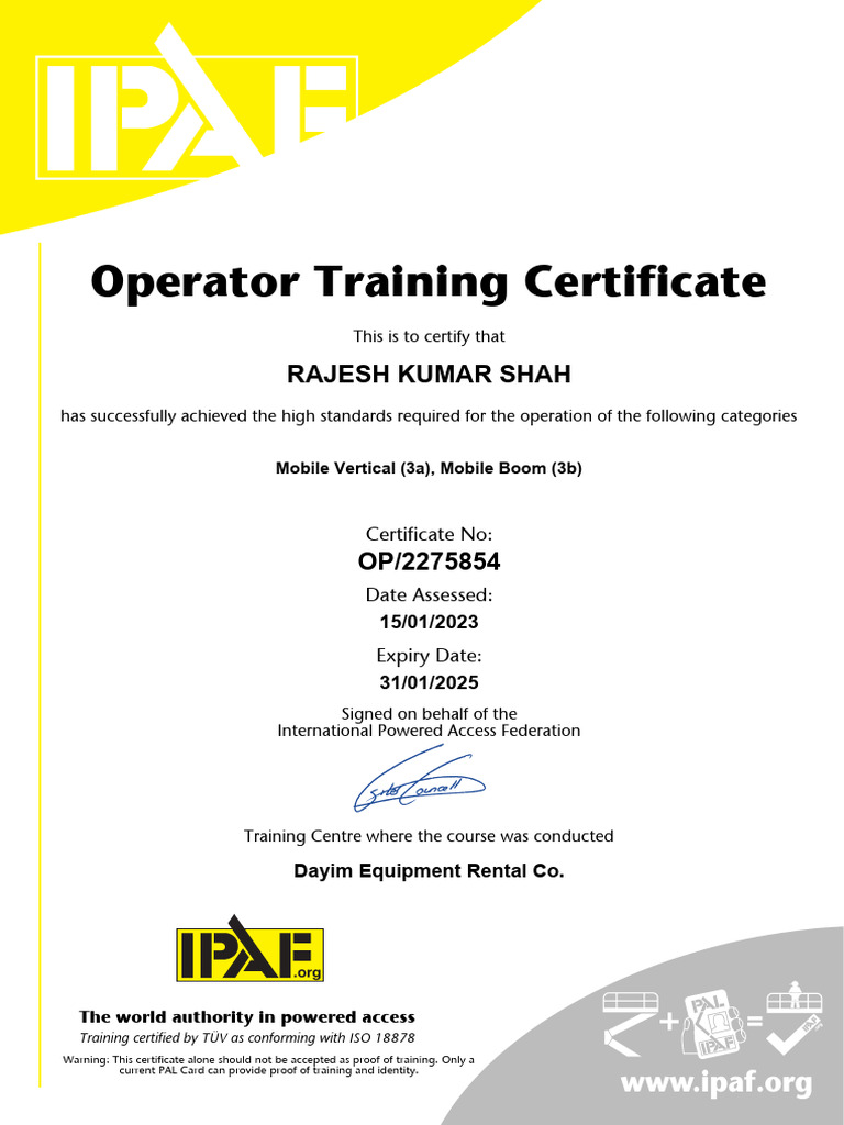 OP2275854 Certificate - PDF Rajesh | PDF