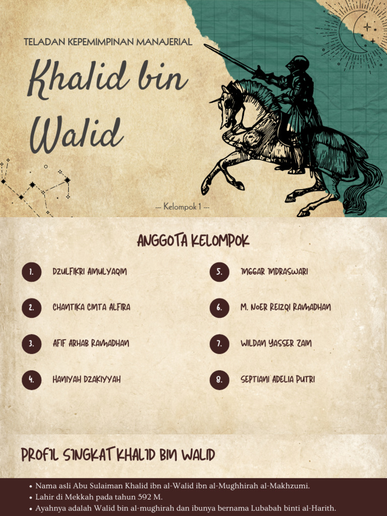 Kelompok 1 - Manajemen Dalam Perspektif Islam (Khalid Bin Walid) | PDF