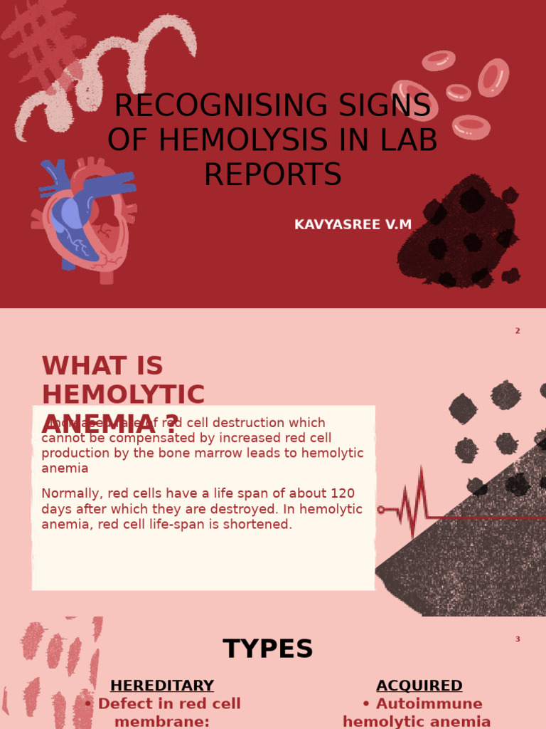 Recognising Signs of Hemolysis in Lab Reports | PDF | Anemia | Red ...