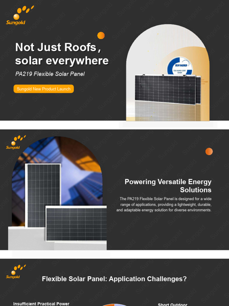 Sungold PA219 Flexible Solar Panel Compressed | PDF