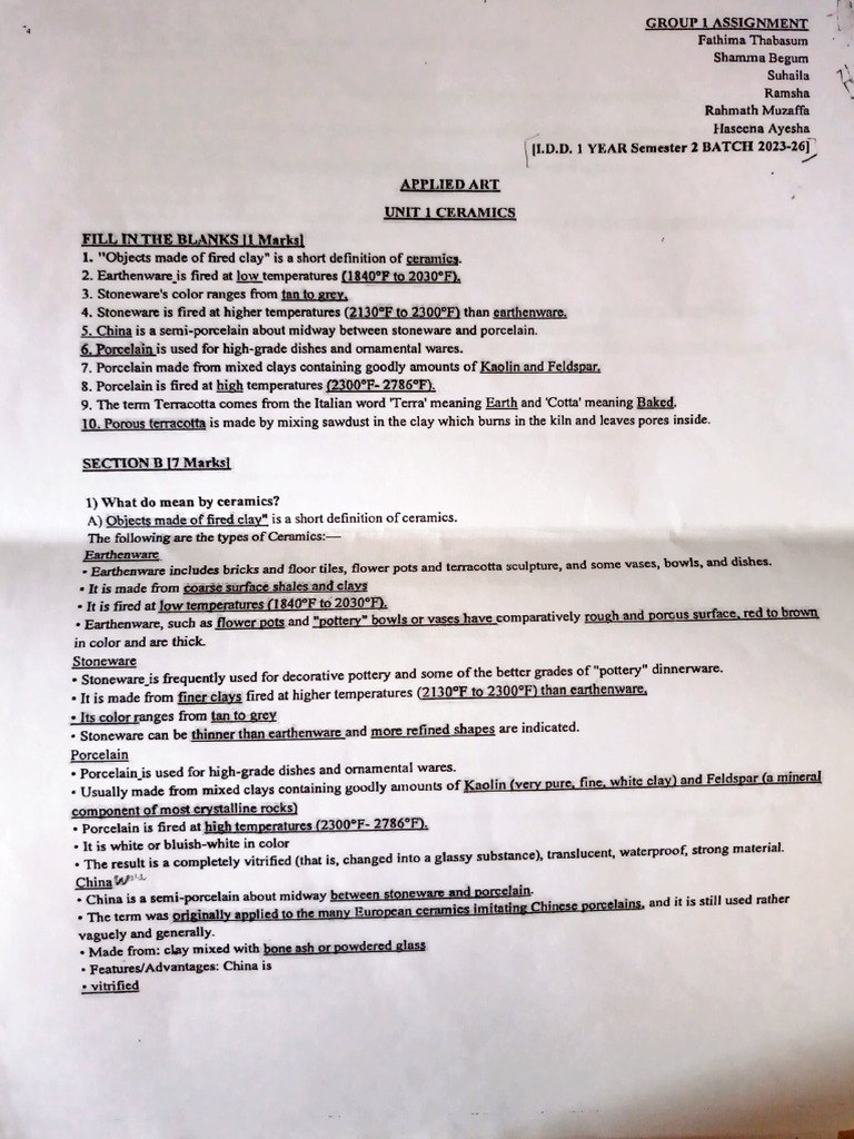 Unit - 1 Ceramics | PDF