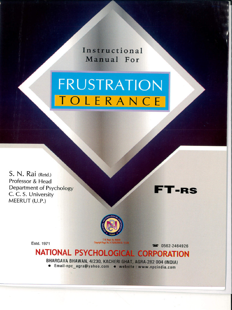 Tool - FT - Frustration Tolerance | PDF