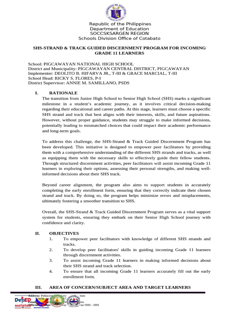 Strand Track Discernment Program | PDF | Cognition | Learning