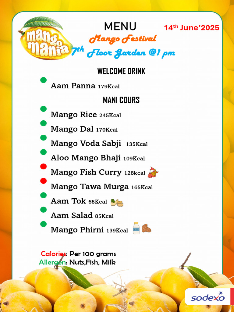 Mango Festival Menu | PDF