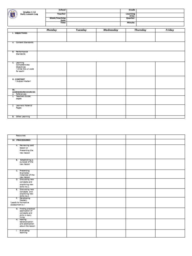 DLL Blank Long English | PDF