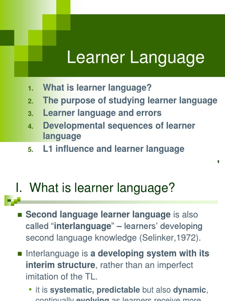 Interlengua or Learner Lenguage | PDF | Second Language | Second ...