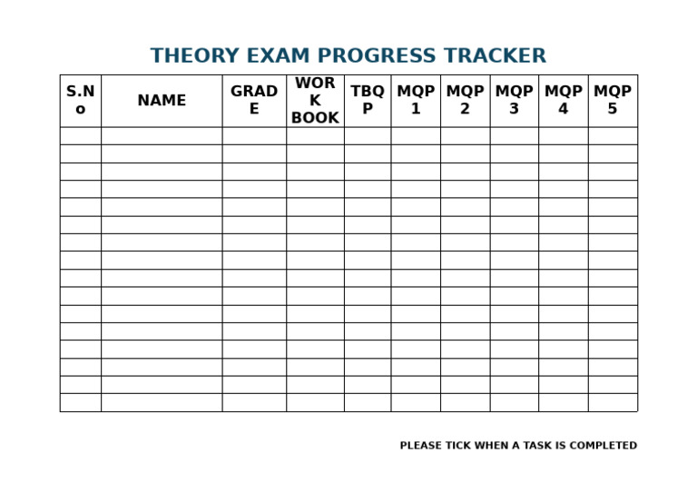 Theory Exam Tracker | PDF