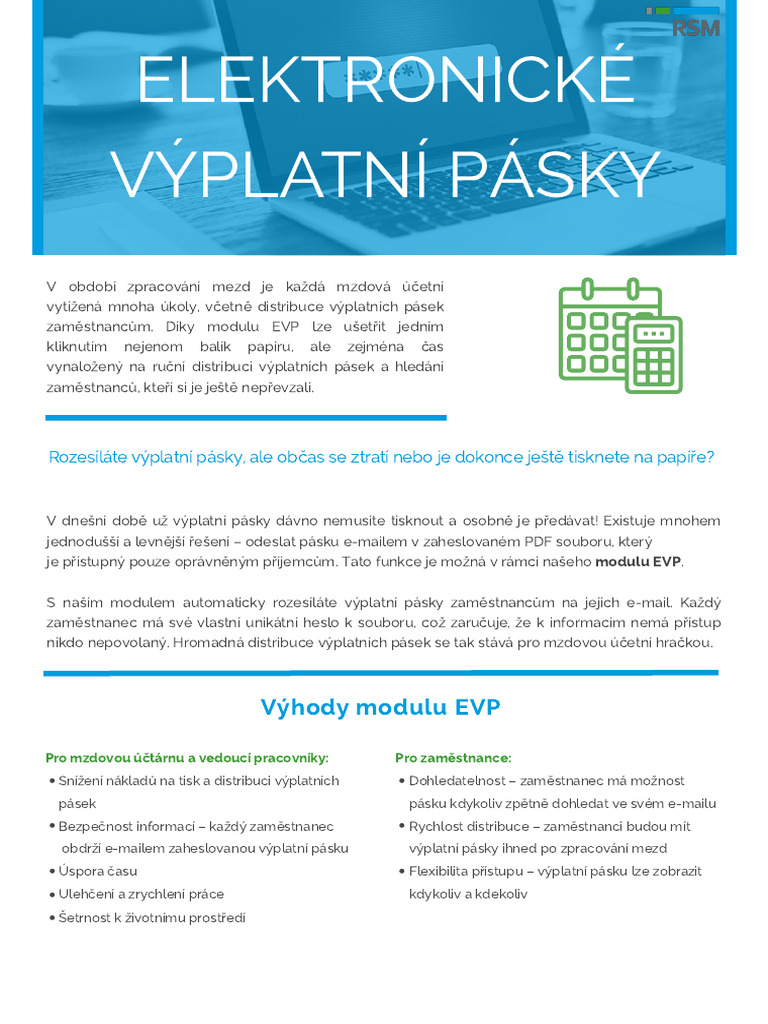 Elektronické Výplatní Pásky: Výhody Modulu EVP | PDF