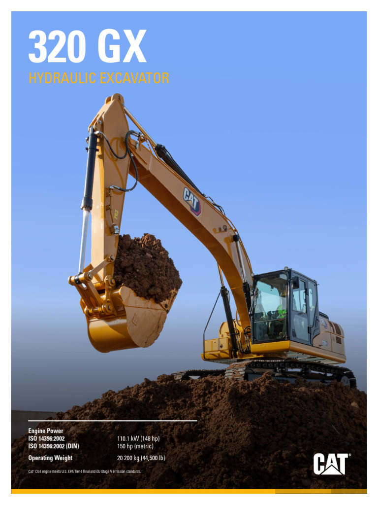 320gx Hydraulic Excavator | PDF | Horsepower | Fuel Economy In Automobiles