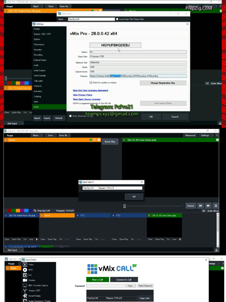 VMix Pro 28.0.0.42 Video Call Zoom Live | PDF
