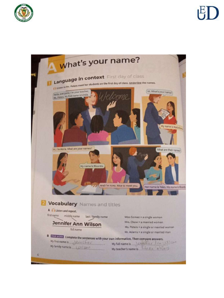 Workbook Unit 1 | PDF