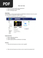 PhET Simulation - Color Vision | PDF | Color | Optical Filter