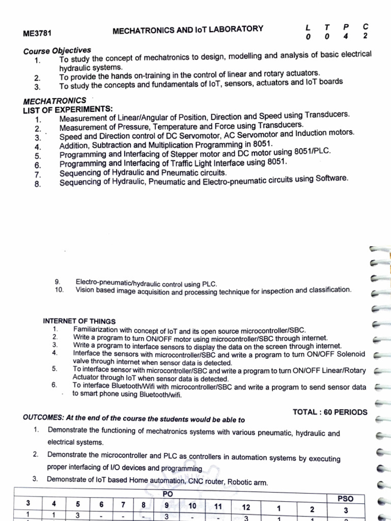 Mechatronics and Iot Laboratory | PDF | Actuator | Electrical Engineering