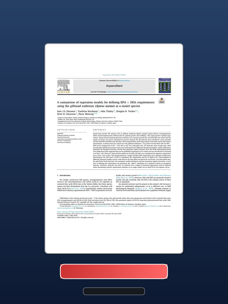 A Comparison of Regression Models For - Defining EPA DHA Requirements ...