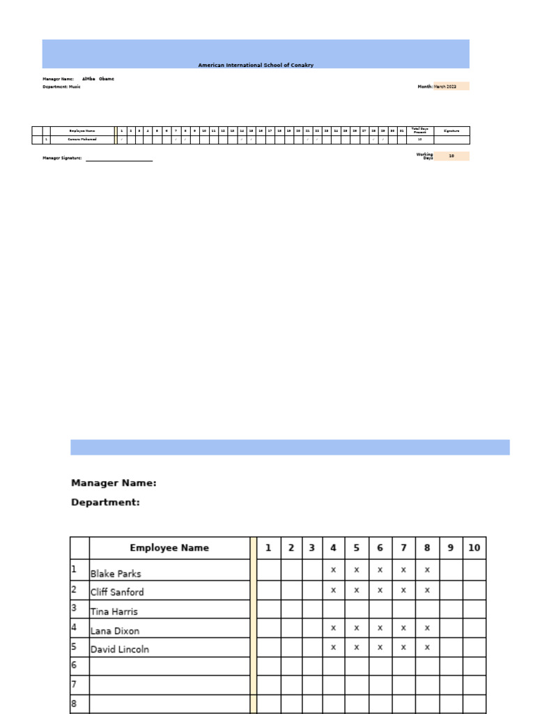 Mr. Camara - February - Attendance-Sheet-Excel | PDF
