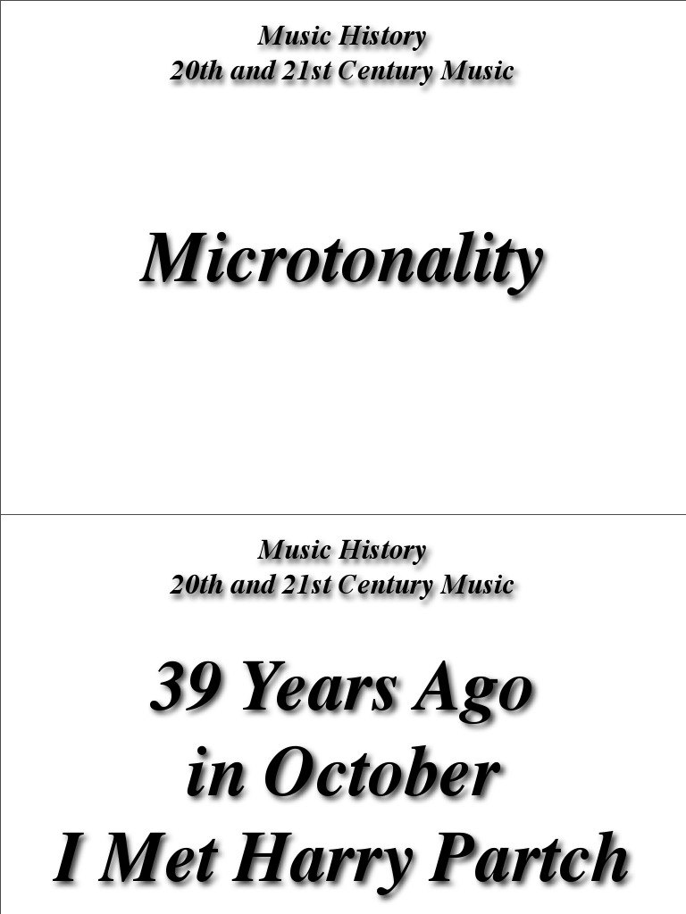 Microtonality Harry Partch | PDF | Classical Music | Music Theory