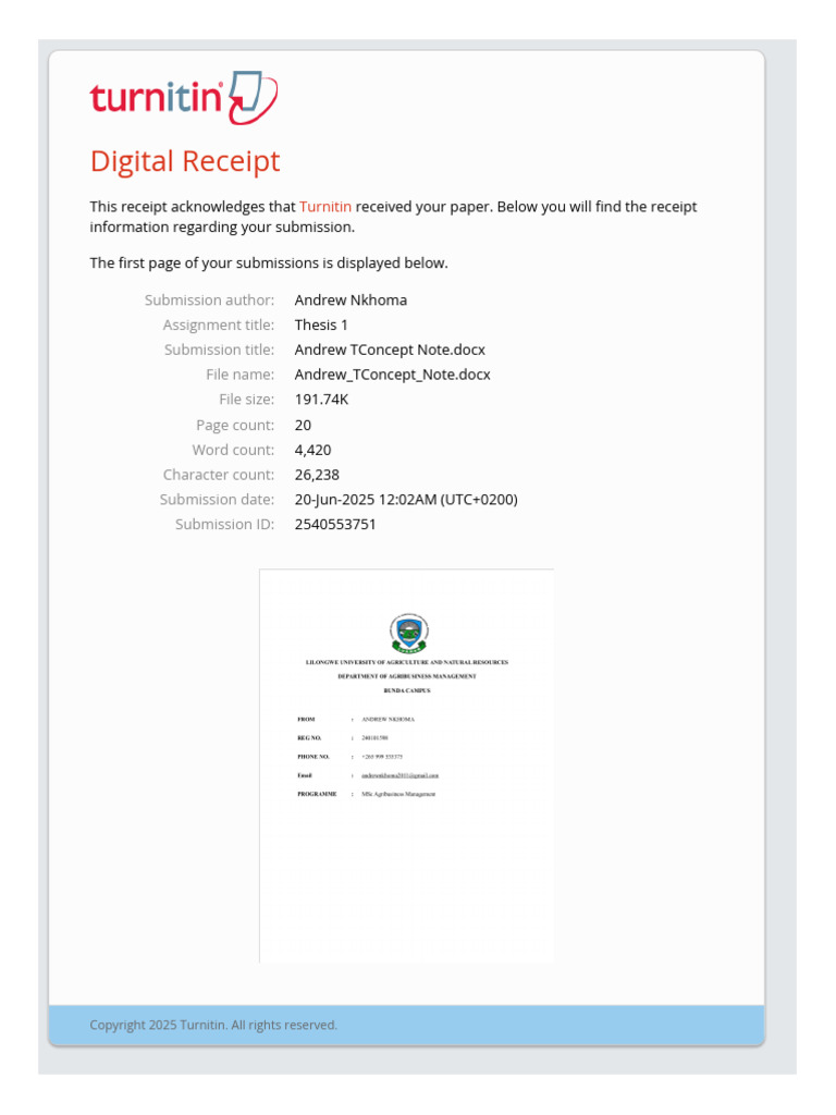 Receipt - Andrew TConcept Note | PDF