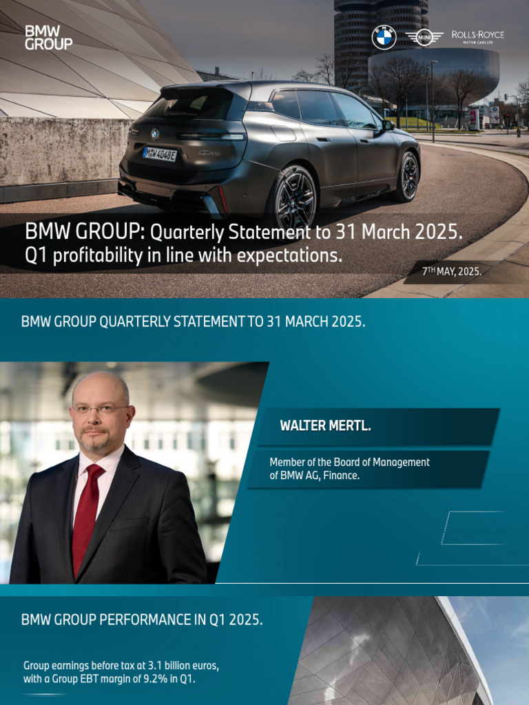 BMW Group Q1 2025 Sales and Outlook | PDF | Economies