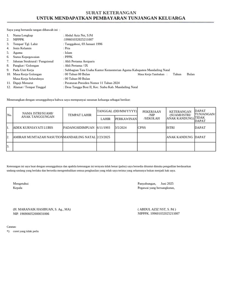 Contoh Kp4 PPPK | PDF