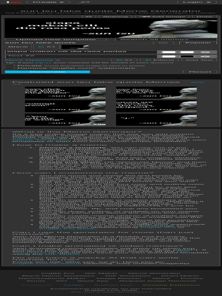Sun Tsu Fake Quote Meme Generator - Imgflip | PDF | Software | Computing