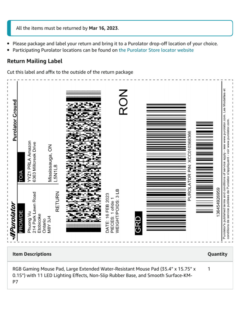 Online Return Center 2 | PDF