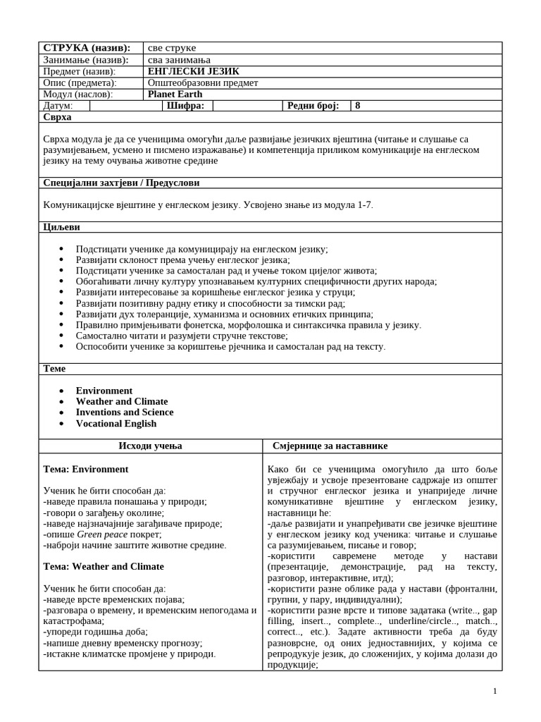 Engleski Jezik.m8 | PDF