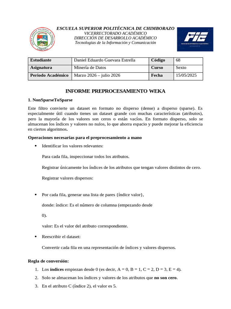 Daniel Guevara Minería Datos Weka | PDF | Datos | Estadísticas