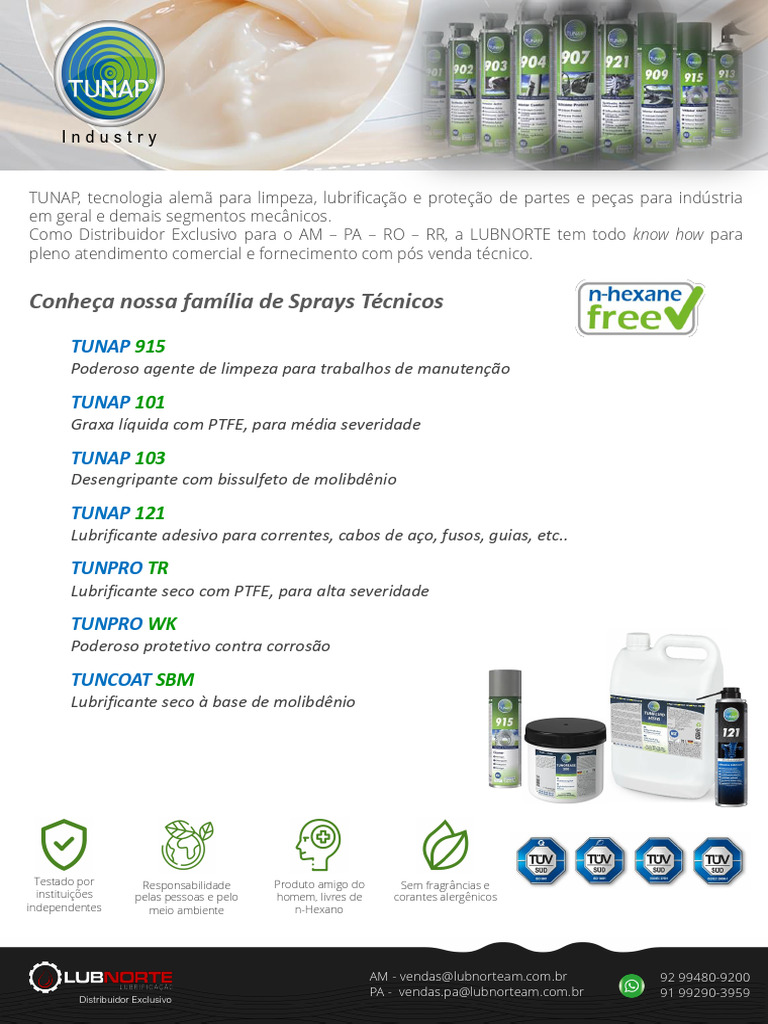 TUNAP 101: Graxa Líquida com PTFE | PDF