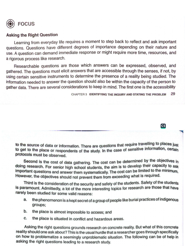 Lesson 3 Asking The Right Question | PDF