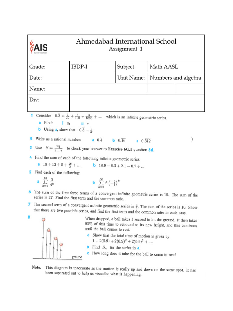 Sum of Infinite Geometric Series. | PDF