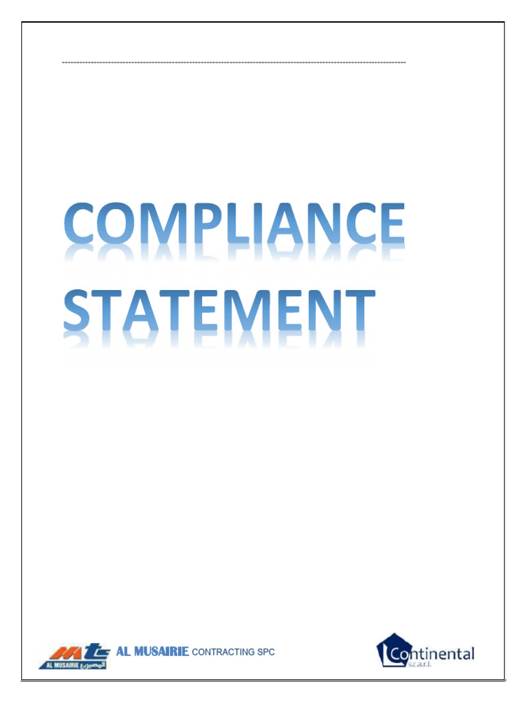 Compliance Statement Page 1 | PDF