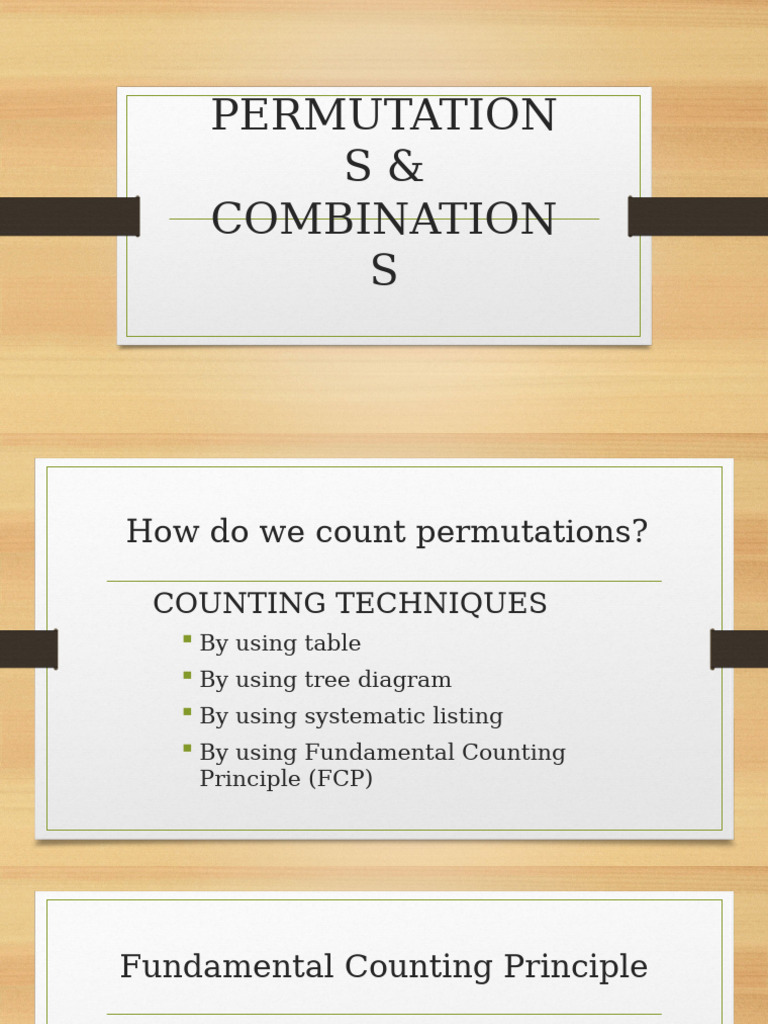 Permutations Combinations To Be Copied | PDF | Permutation | Multiplication